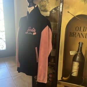 Barbie | Jackets & Coats | Vintage Black Barbie Jacket With Pink Suede ...